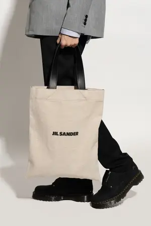 JIL SANDER Large Logo Tote Bag - Nude
