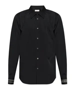 Alexander McQueen Logo-strap Buttoned Poplin Shirt