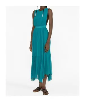 Ulla Johnson Silk Chiffon Midi Dress With Drawstring Belt