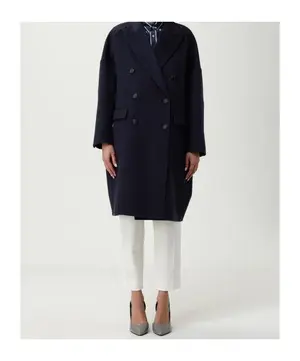 Brunello Cucinelli Double Breasted Long Sleeved Coat - Blue