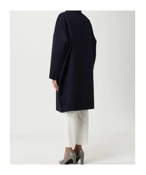 Brunello Cucinelli Double Breasted Long Sleeved Coat - Blue