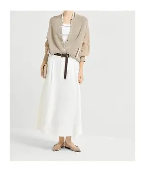 Brunello Cucinelli Striped Trim Knitted Cardigan
