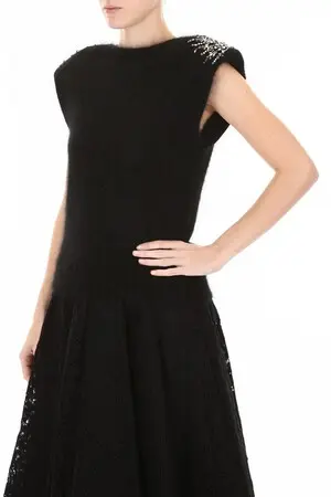 Alberta Ferretti Rabbit Hair Embellished Pullover