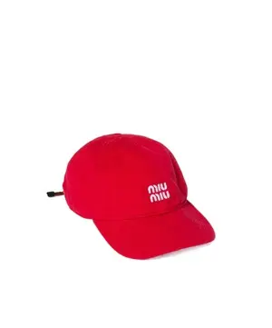 Miu Miu Embroidered Logo Baseball Cap - Red