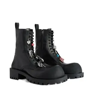 Balenciaga Hummer Lace-up Boots With Charms