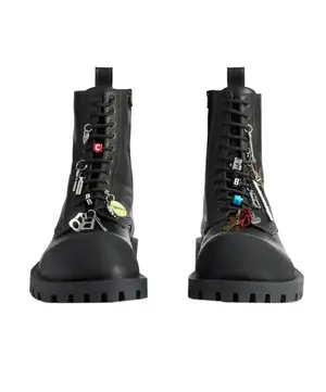 Balenciaga Hummer Lace-up Boots With Charms