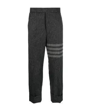 Thom Browne Four-bar Striped Trousers - Dark Grey