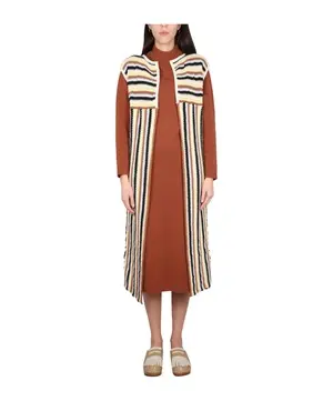 ALYSI Striped Knitted Gilet