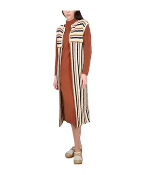 ALYSI Striped Knitted Gilet