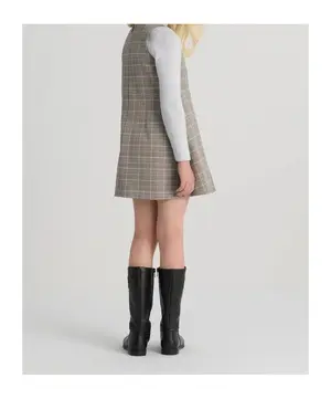 Dior Plaid Square Neck A-line Dress