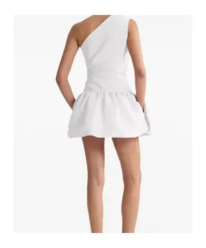 PATOU One-shoulder Mini Dress With Pleated Detail - White