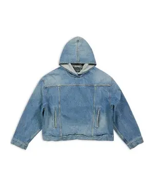 Balenciaga Oversized Hooded Denim Jacket