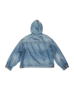 Balenciaga Oversized Hooded Denim Jacket