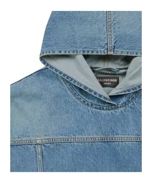 Balenciaga Oversized Hooded Denim Jacket
