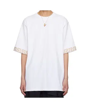 Versace Greca-trim Crewneck T-shirt - White