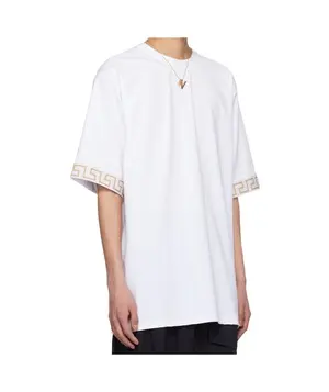Versace Greca-trim Crewneck T-shirt - White