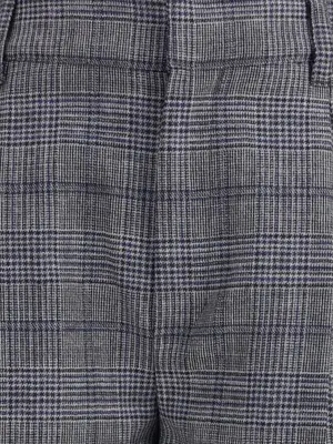Brunello Cucinelli Houndstooth Plaid Tailored Trousers