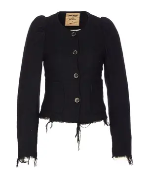 UMA WANG Long Sleeve Casual Jacket With Fringed Edges
