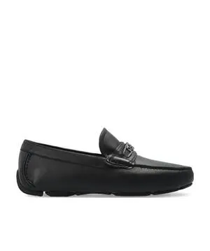 FERRAGAMO Logo Detail Loafers - Black