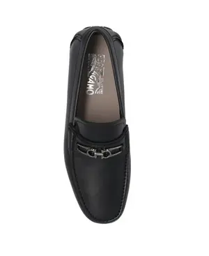 FERRAGAMO Logo Detail Loafers - Black