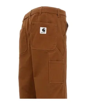 Sacai X Carhartt Wip Logo Patch Belted Pants - Brown