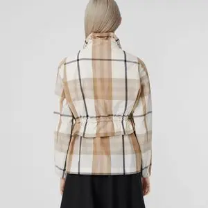 Burberry Checked Drawstring Waist Jacket