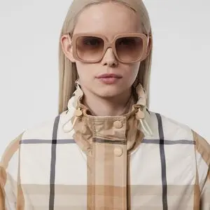 Burberry Checked Drawstring Waist Jacket