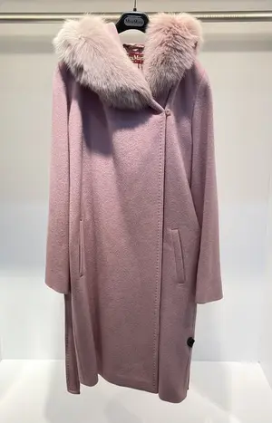 Max Mara Long Hooded Coat With Waist Straps