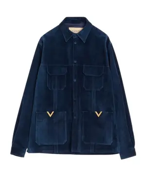 Valentino Garavani Vgold Velour Leather Jacket