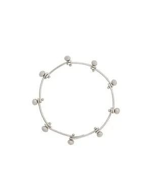 JIL SANDER Hook Closure Bracelet With Engraved Logo - Silver