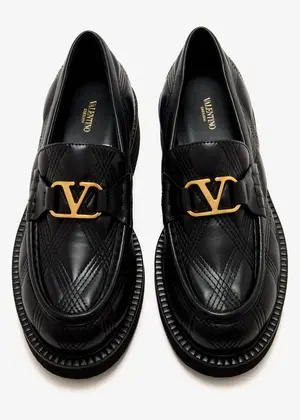 Valentino Garavani Vlogo Signature Quilted Slip-on Loafers