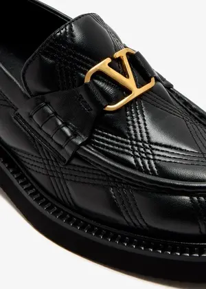 Valentino Garavani Vlogo Signature Quilted Slip-on Loafers