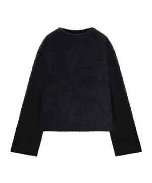 TOTEME Totême Fluffy Wide-Sleeve Sweater Black