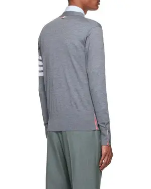 Thom Browne 4-bar V-neck Knitted Cardigan