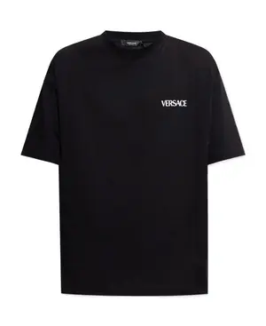Versace Logo-printed Crewneck T-shirt - Black