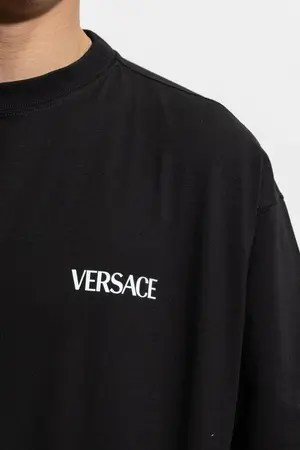 Versace Logo-printed Crewneck T-shirt - Black
