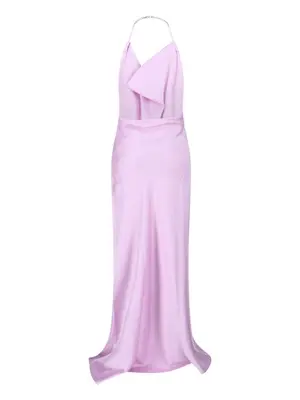 Stella McCartney Satin Maxi Gown With Draped Neckline