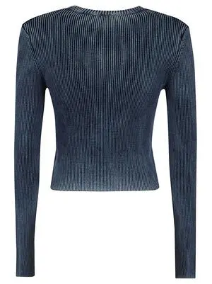 DIESEL® Oval D Rib-knit Cropped Top