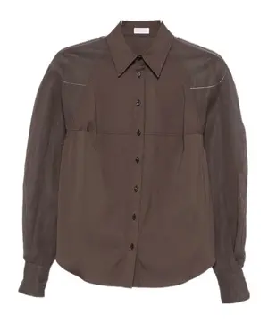 Brunello Cucinelli Sheer-panel Long-sleeve Shirt
