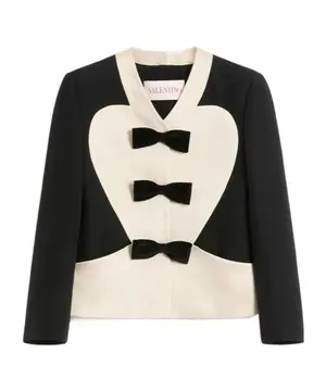 Valentino Garavani Bow Detail Jacket - Black/soft Beige