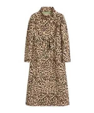 Valentino Garavani Animalier Print Double-breasted Cloth Coat - Brown