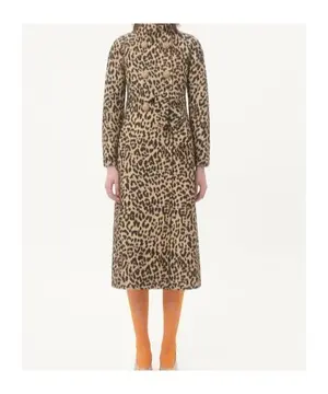 Valentino Garavani Animalier Print Double-breasted Cloth Coat - Brown