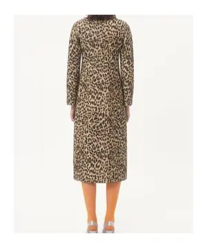 Valentino Garavani Animalier Print Double-breasted Cloth Coat - Brown