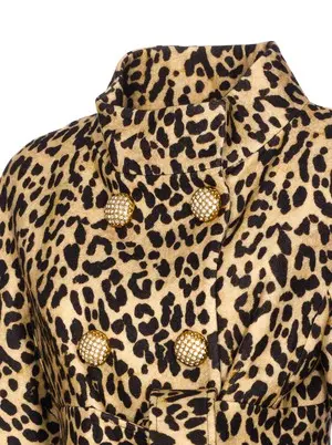 Valentino Garavani Animal Print Double-breasted Coat - Brown