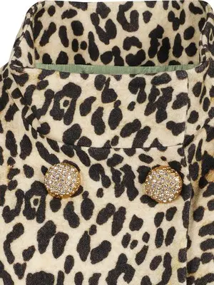 Valentino Garavani Animal Print Double-breasted Coat - Brown