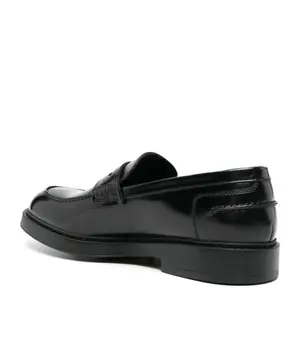 DOUCAL'S High-shine Slip-on Loafers - Black