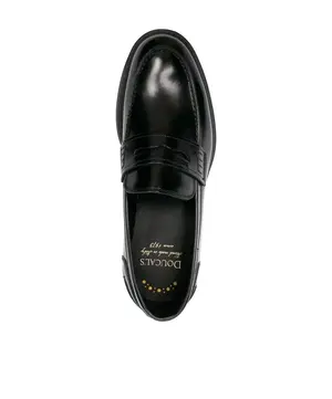 DOUCAL'S High-shine Slip-on Loafers - Black