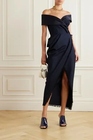 Etro Jacquard Fabric Off-the-shoulder Cocktail Dress