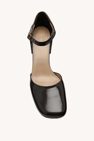 THE ROW Penelope Ankle-strap Heeled Pumps - Lacquer Brown