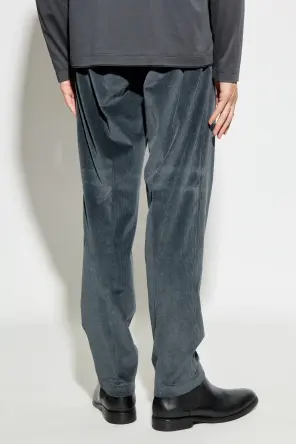 Eleventy Corduroy Pleated Pants - Black